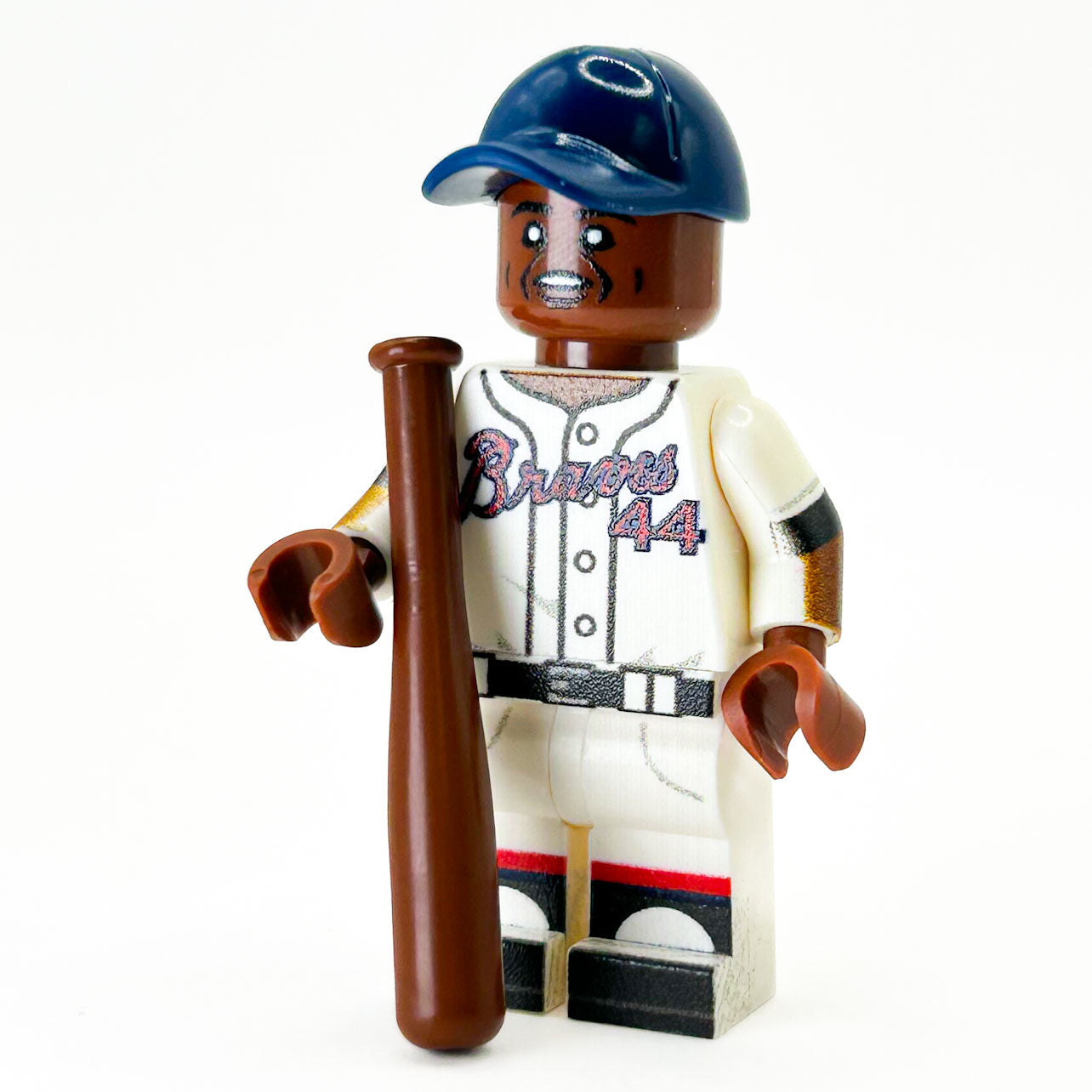 Hammerin Hank Atlanta #44 Baseball Player Minifig made using LEGO part