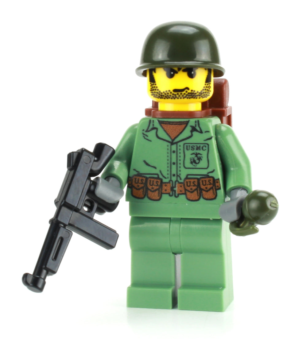Battle Bricks WW2 Marine Soldier Minifigure | Custom LEGO Battle Brick ...