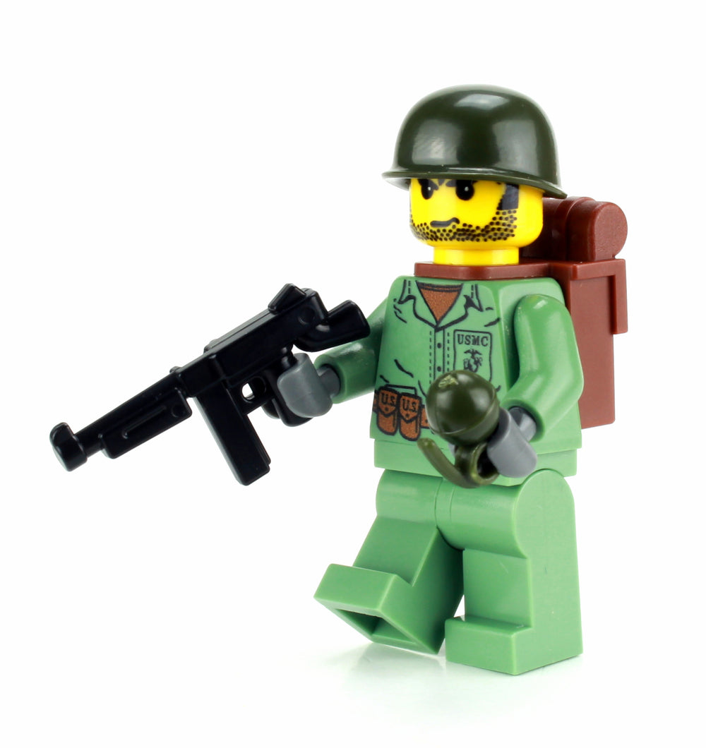 Battle Bricks WW2 Marine Soldier Minifigure | Custom LEGO Battle Brick ...
