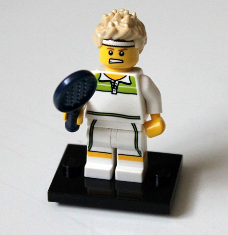 LEGO Minifig col07-9 Tennis Ace Series 7 Complete set w/Stand & Acces ...