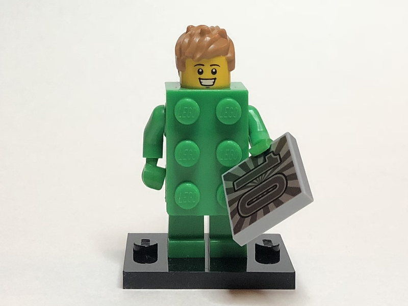 LEGO Minifig col20-13 Brick Costume Guy Series 20 Complete set w/Stand ...