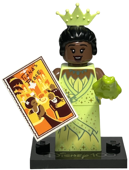 LEGO Minifig coldis100-5 Tiana Disney 100 Complete set w/Stand & Acces ...