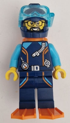 LEGO Minifig Town cty1656 Arctic Explorer Diver Male Dark Blue Diving ...
