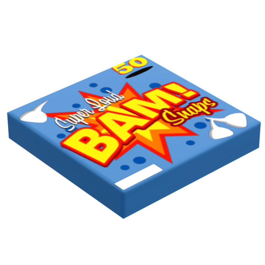 BAM! Snaps Minifig Fireworks (2x2 Tile) for Minifigs, 4th of July made
