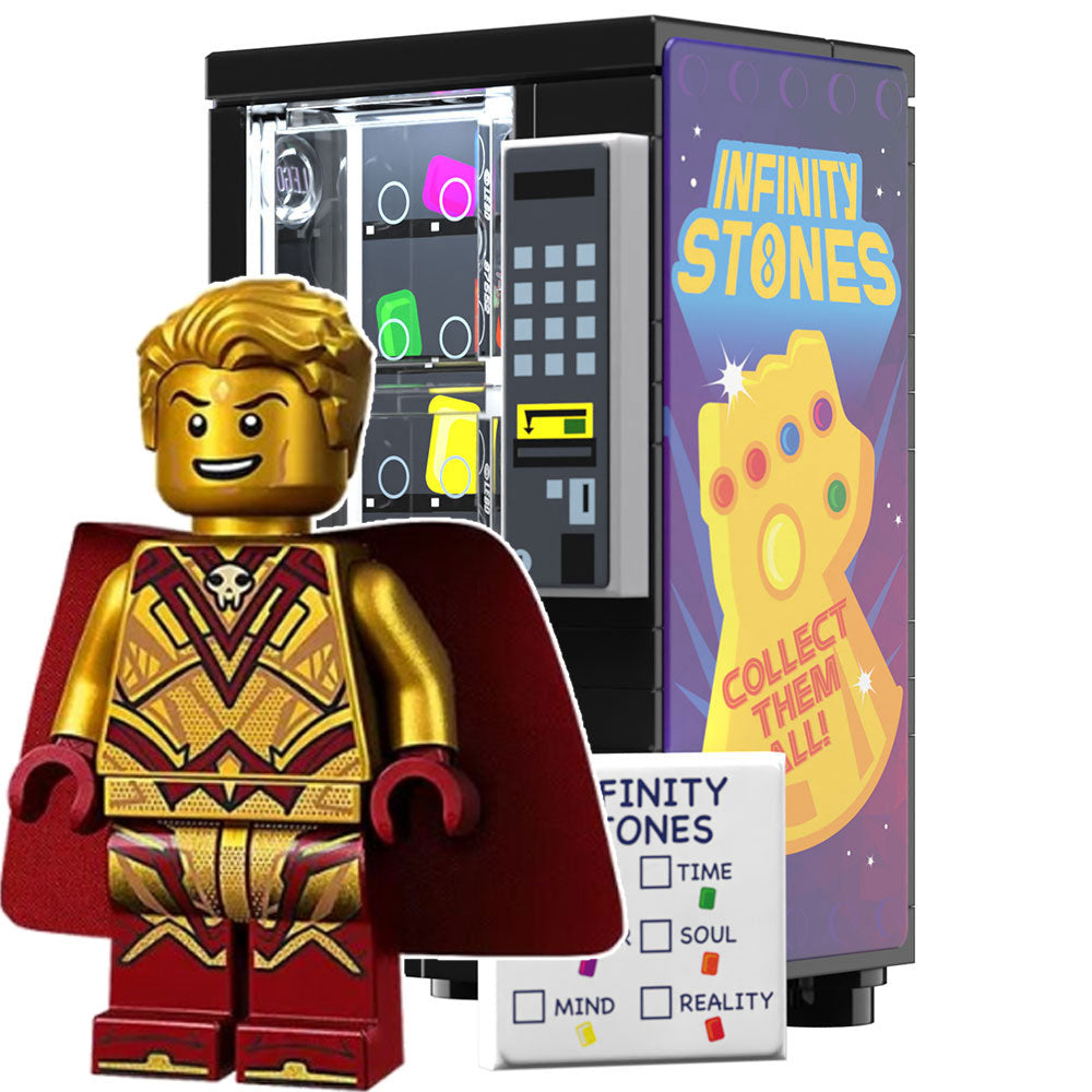 Infinity Stones Vending Machine w/ Official LEGO Adam Warlock Minifigu