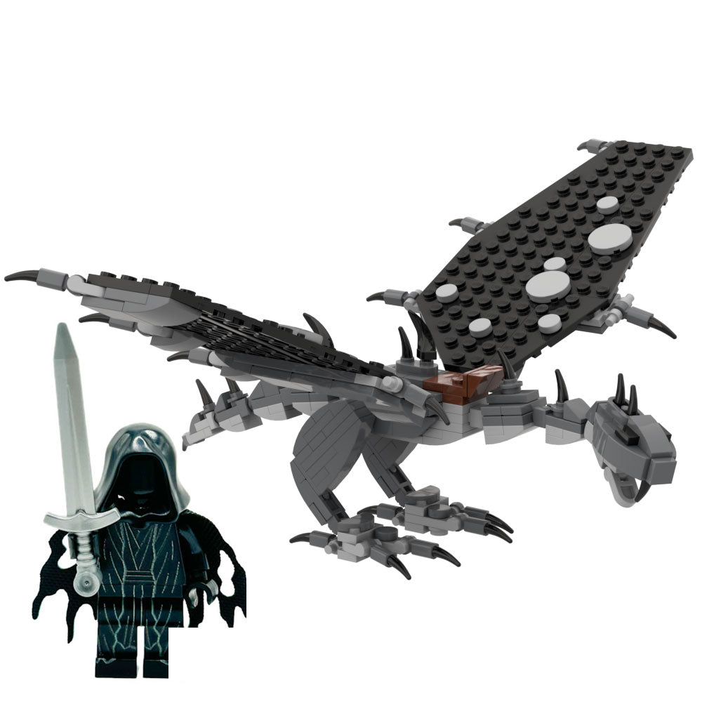 Custom Fell Beast w/ Ringwraith Minifig Building Set made using LEGO p