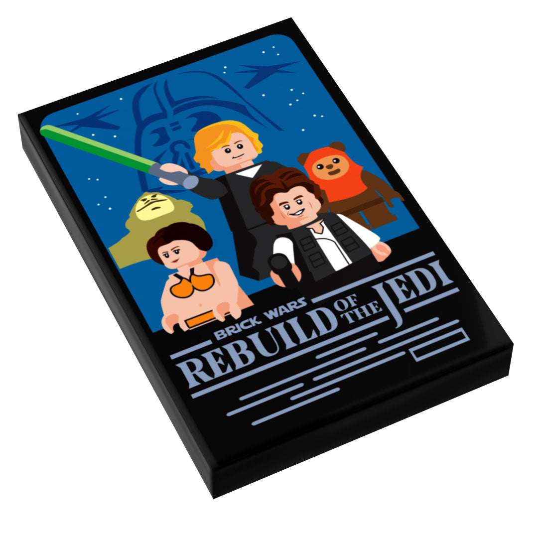 Brick Wars: Rebuild of the Jedi Movie Tile Cover (2x3 Tile) - B3 Custo