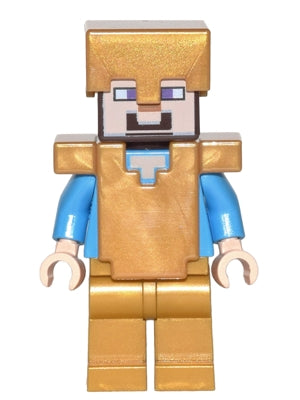 LEGO® Minifigure Minecraft min031 Steve Pearl Gold Legs Helmet and Arm