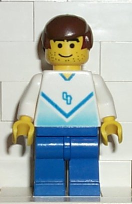 LEGO® Minifigure Sports soc082 Soccer Player White & Blue Team w/shirt