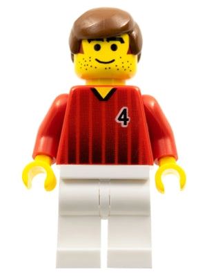 LEGO® Minifigure Sports soc087 Soccer Player Red and White Team w/Numb