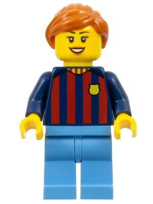 LEGO® Minifigure Sports soc146 Soccer Fan FC Barcelona Female Medium B