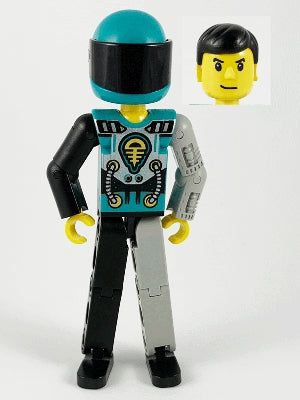 LEGO Minifig Technic tech001b Technic Figure Black/Light Gray Legs Dark ...