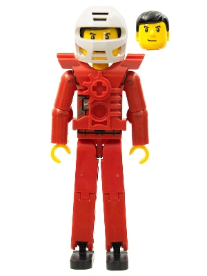 LEGO® Minifigure Technic tech034a Technic Figure Red Legs Red Top w/Ch