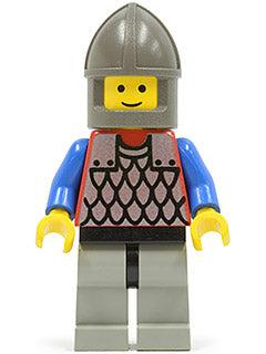 LEGO® Minifigure Castle cas158 Scale Mail Red w/Blue Arms Light Gray L