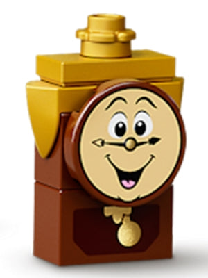 LEGO Minifig Disney dp129s Cogsworth Printed Face Pearl Gold Top w ...