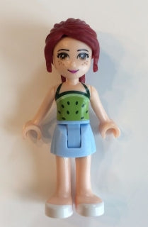 LEGO® Minifigure Friends frnd166 Mia Bright Light Blue Skirt Lime Halt